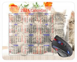 wugao us calendar 2024 year mouse pad,beach sand surf starfish mouse pads calendar 231