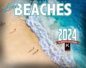 2024 beaches scenic wall calendar 16-month x-large size 14x22, best beach paradise calendar by the king company-monster calendars