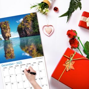 2024 2025 Wall Calendar, 18 Month July 2024 - December 2025, Monthly Calendar BEACHES, 12" x 24" Opened,Full Page Months Thick & Sturdy Paper for Gift Calendar Organizing & Planning