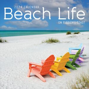 tf publishing 2024 beach life wall calendar | large grids for appointments and scheduling | vertical monthly wall calendar 2024 | home and office organization | premium gloss paper | 12"x12"