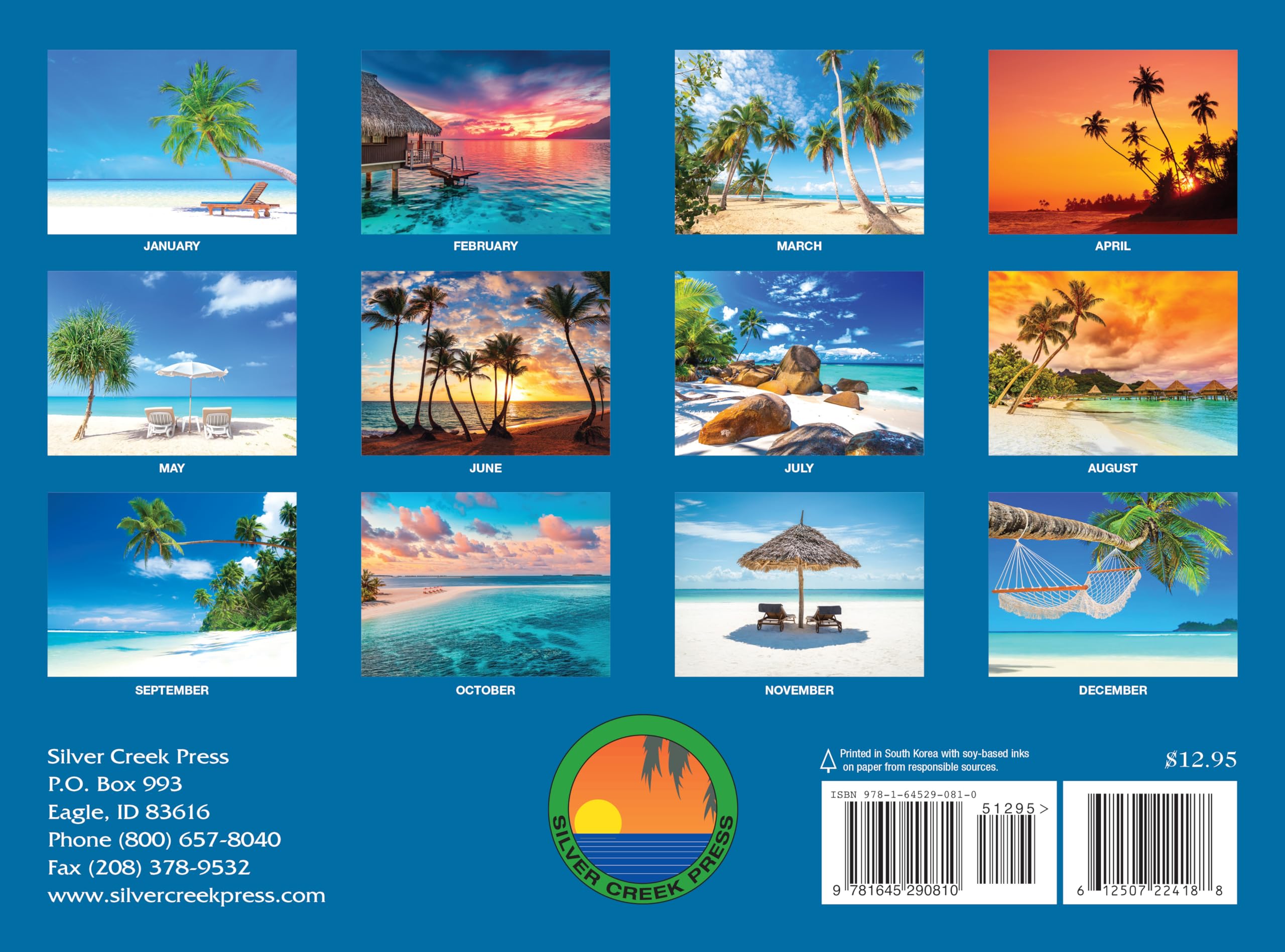 2024 Beaches & Sunsets Wall Calendar