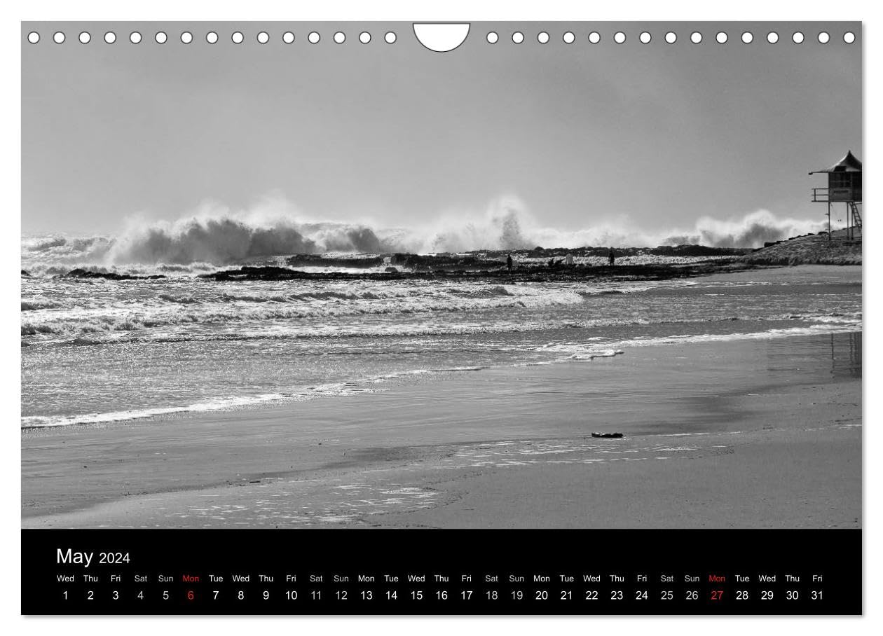 Surf in B&W (Wall Calendar 2024 DIN A4 Landscape), CALVENDO 12 Month Wall Calendar