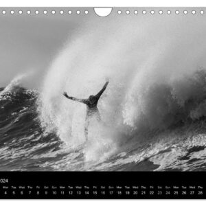 Surf in B&W (Wall Calendar 2024 DIN A4 Landscape), CALVENDO 12 Month Wall Calendar