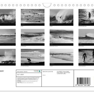 Surf in B&W (Wall Calendar 2024 DIN A4 Landscape), CALVENDO 12 Month Wall Calendar