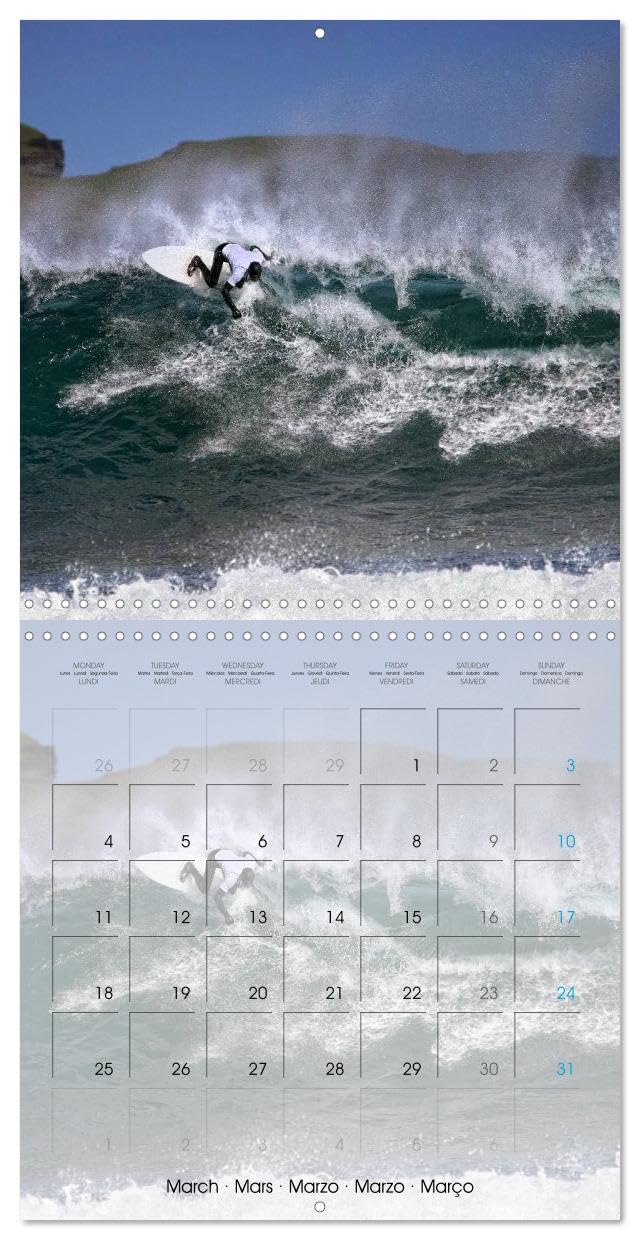 Surfing Passion (Wall Calendar 2024 12" × 12"), CALVENDO 12 Month Wall Calendar