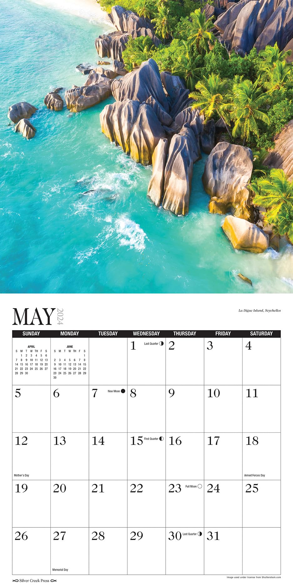 2024 Beaches Calendar - 12" x 12" Wall Calendar