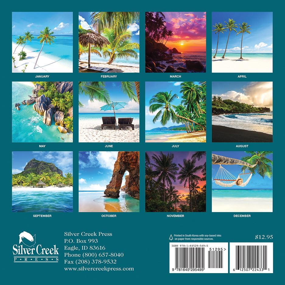 2024 Beaches Calendar - 12" x 12" Wall Calendar