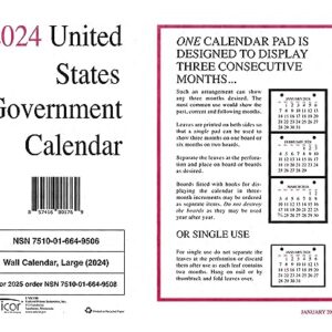 Unicor 2024 US Government Wall Calendar, Qty=1, Single Calendar