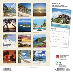 Paradise | 2024 12 x 24 Inch Monthly Square Wall Calendar | BrownTrout | Scenic Travel Nature Beach