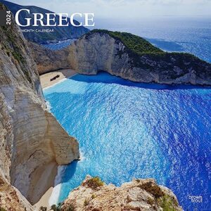 greece | 2024 12 x 24 inch monthly square wall calendar | browntrout | travel europe balkans athens mykonos