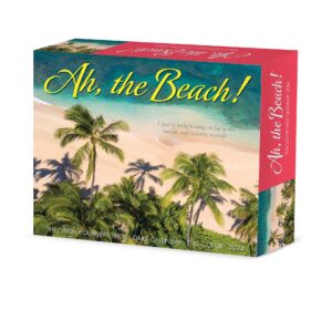 willow creek press ah, the beach! daily 2024 box/desk calendar (5.86" x 4.72")