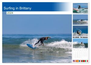 surfing in brittany (monthly wall calendar 2024 11.7" x 16.5" (open)), calvendo 14 month calendar