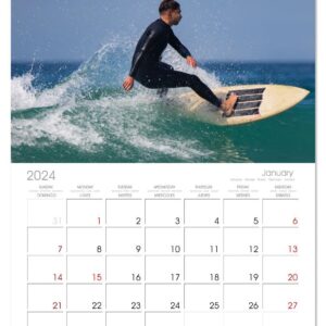 Surfing in Brittany (Monthly Wall Calendar 2024 11.7" x 16.5" (open)), CALVENDO 14 Month Calendar