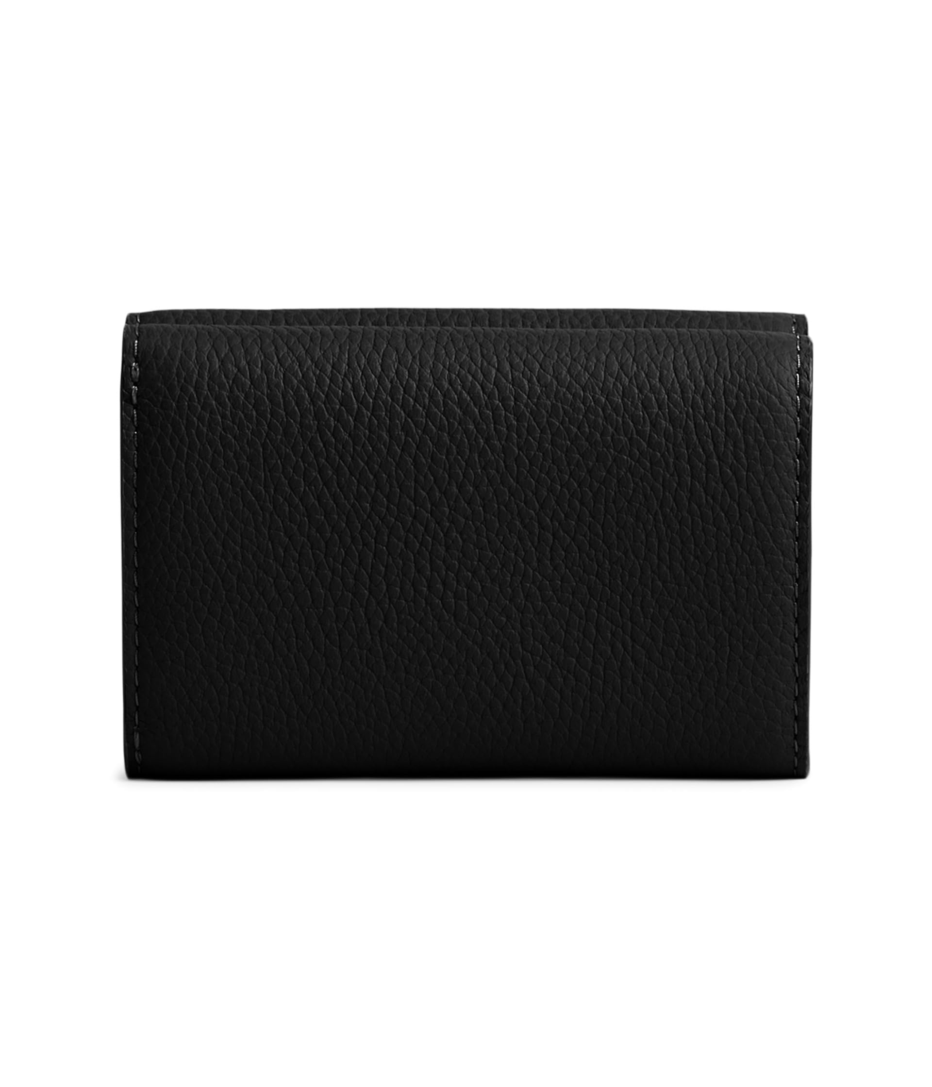 Coach Women's Essential Polished Pebble Mini Trifold Wallet, B4/Black, One Size