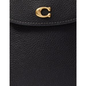 Coach Polished Pebble Leather C Phone Crossbody, Black