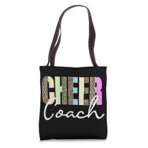 cheer coach leopard cheerleading cute cheer coach tote bag