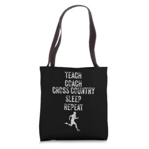 cross country coach gift idea for xc teacher funny saying tote bag