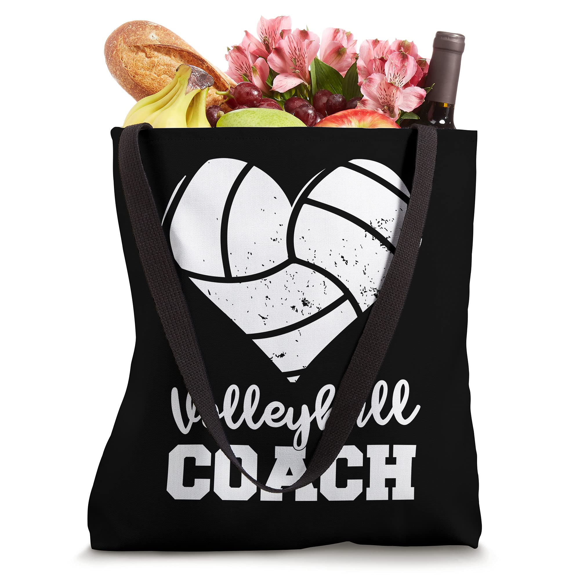 Volleyball Coach Ball Heart Funny Volleyball Tote Bag