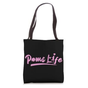 cheerleader poms life cheerleading tote bag