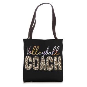 assistant coach volleyball mom leopard volleyball coach tote bag