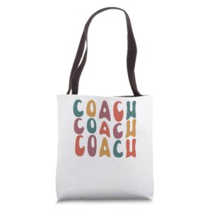 coach groovy retro colorful design coaching tote bag