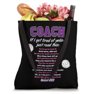 Funny Volleyball Coach Sayings Quotes Humor Gift Tote Bag