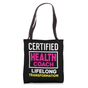 certified health coach - funny lifestyle tote bag