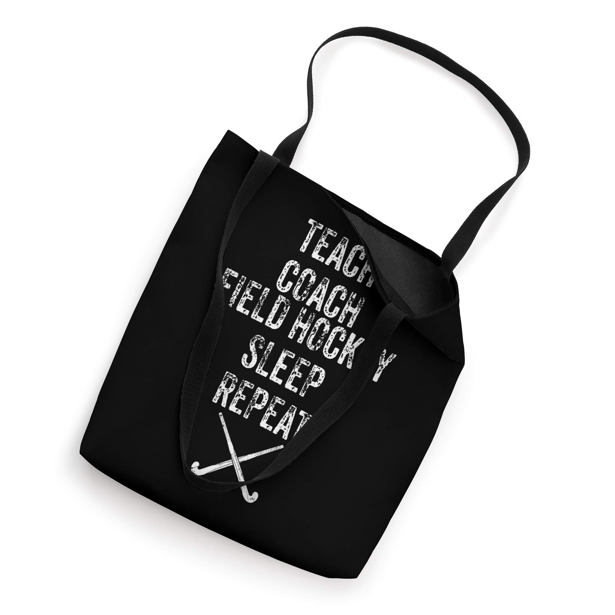 Field Hockey Coach Gift Idea for Teacher Funny Sleep Repeat Tote Bag