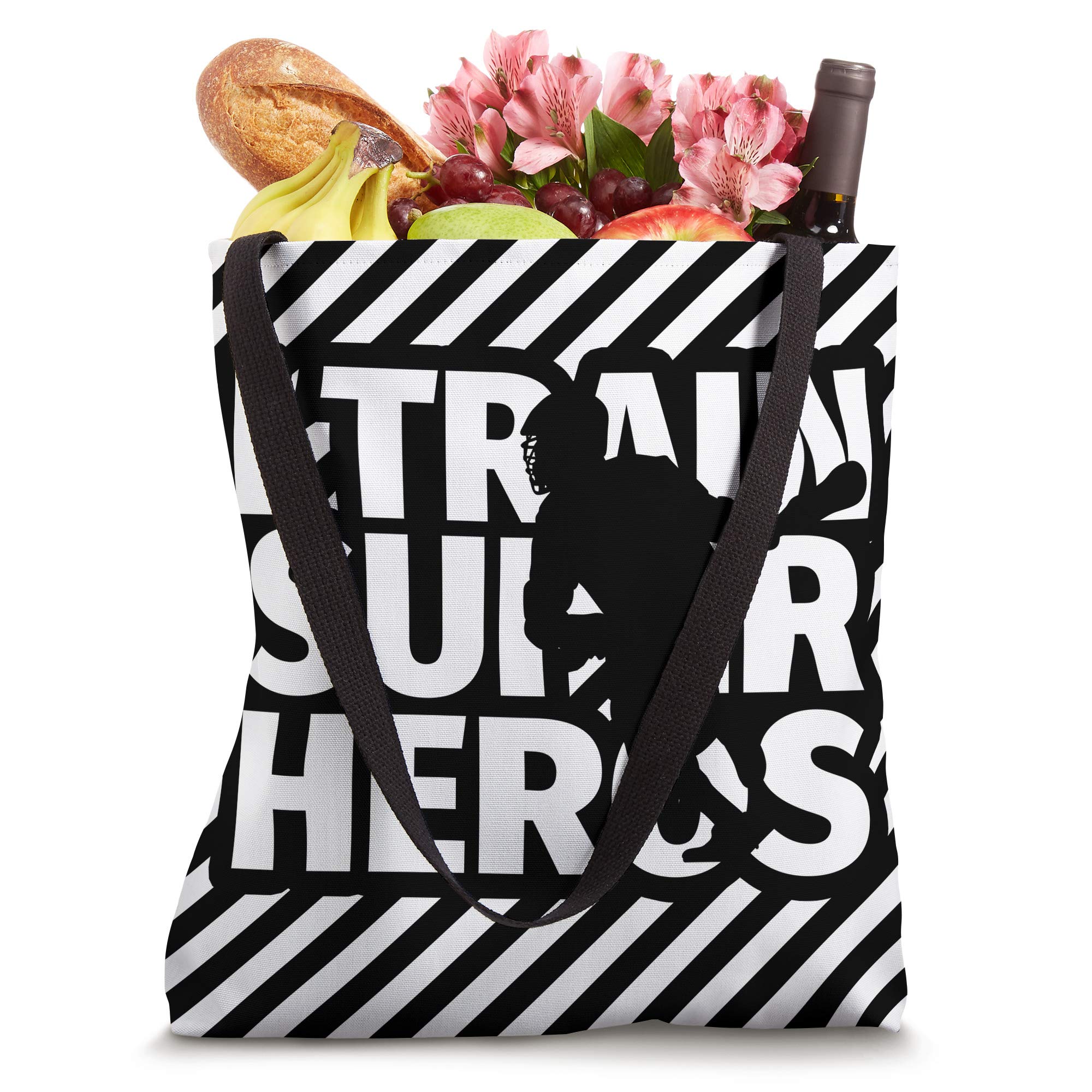 Lacrosse Coach Gift Funny striped / with black and white str Tote Bag