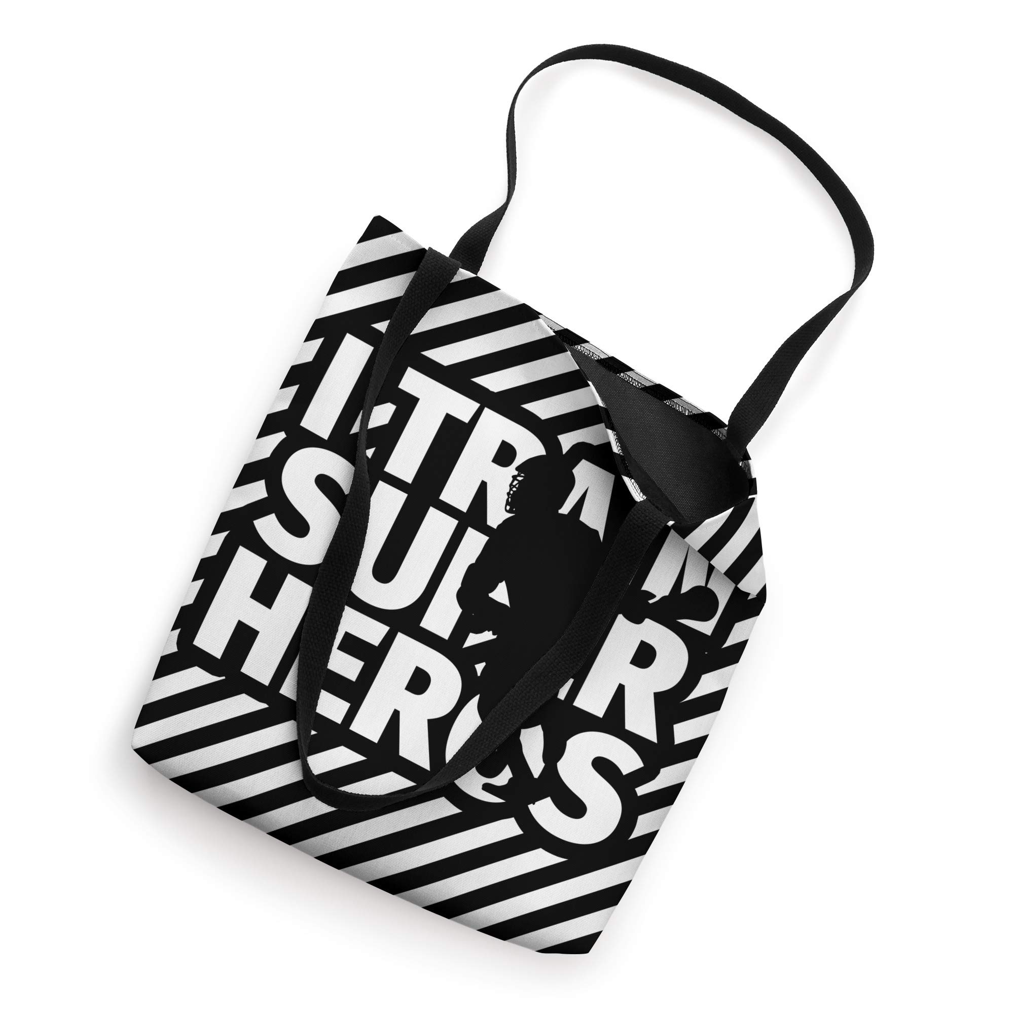 Lacrosse Coach Gift Funny striped / with black and white str Tote Bag