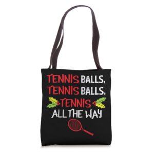 tennis coach christmas gift cute saying black tote bag