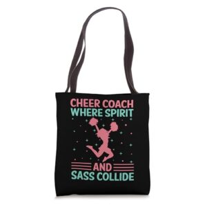 cheerleading coach cheer coach cheerleader cheer training tote bag