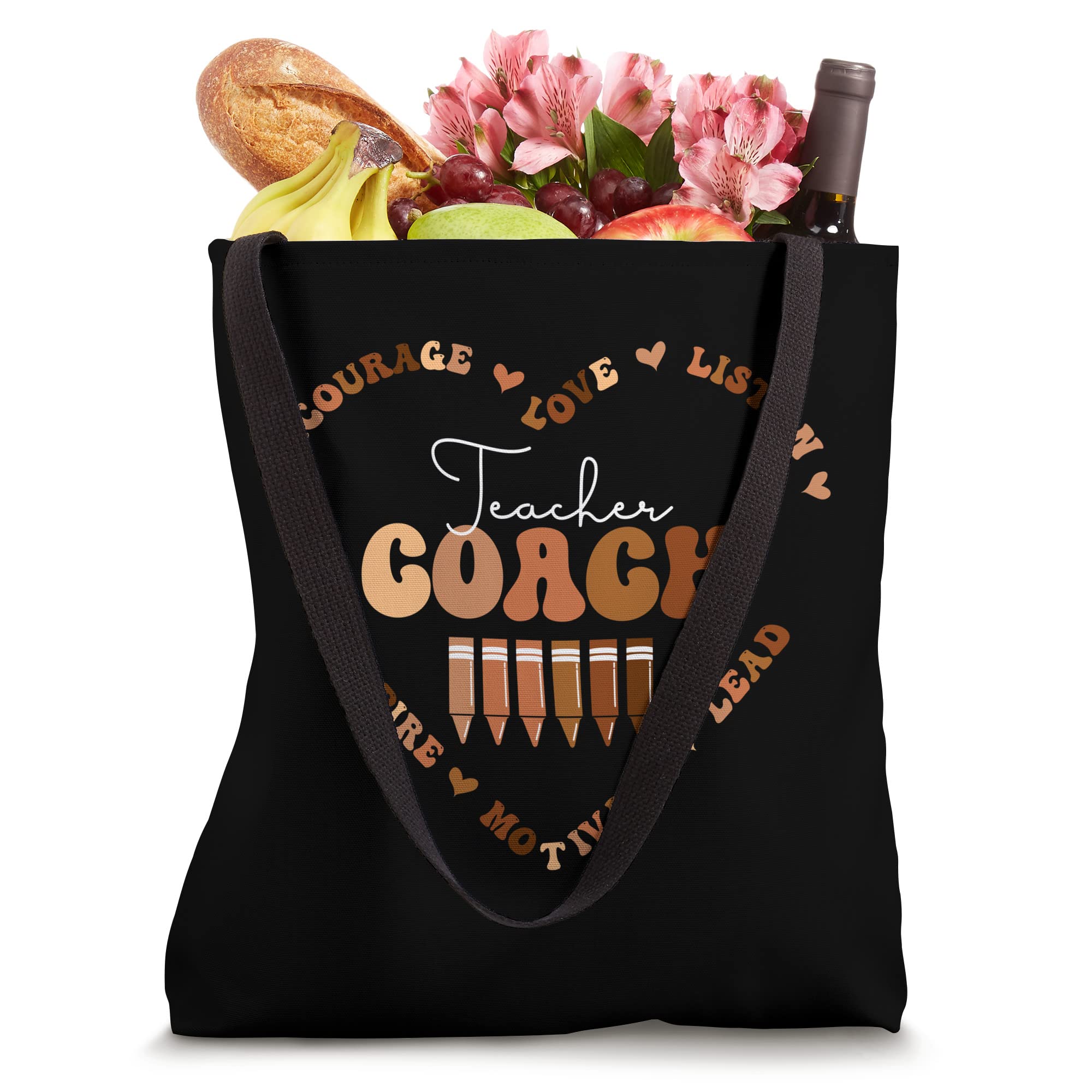 Afro African Black History Month Teacher Coach School Heart Tote Bag