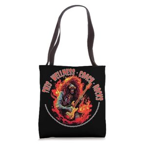 this wellness coach rocks funny musician tote bag