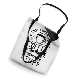 Archery Coach Coffee Quote Funny Black Tote Bag