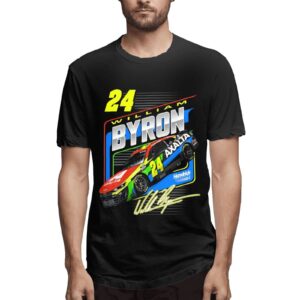 william byron 24 men's t-shirt crewneck t-shirt printing performance classic short sleeve black