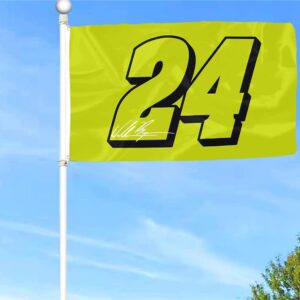 Dutern Autographed Checkered Racing Flag William Byron #24 Flag Banner 3x5Feet for Car Fans with Brass Grommets