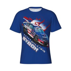 william byron 24 men's t-shirt crewneck t-shirt tight sport short sleeve classic printing performance