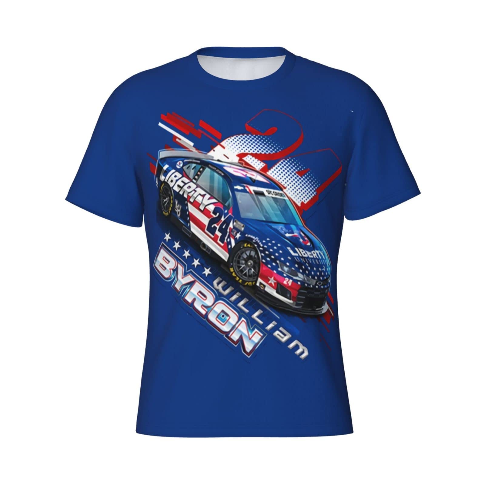 William Byron 24 Men's T-Shirt Crewneck T-Shirt Tight Sport Short Sleeve Classic Printing Performance