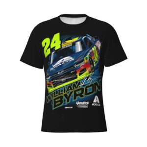 william byron 24 men's t-shirt crewneck t-shirt tight sport short sleeve classic printing performance