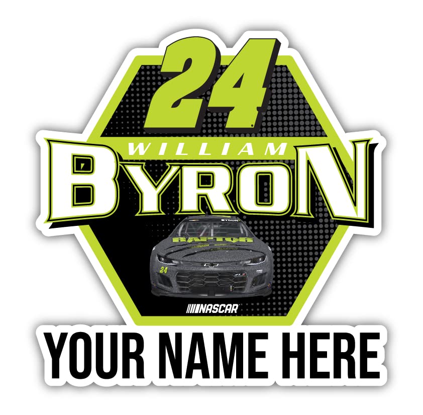 Custom Personalized Nascar #24 William Byron 4-Inch Vinyl Decal Sticker with Engraved Name