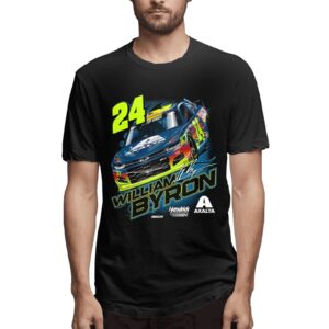 william byron 24 men's t-shirt crewneck t-shirt printing performance classic short sleeve black