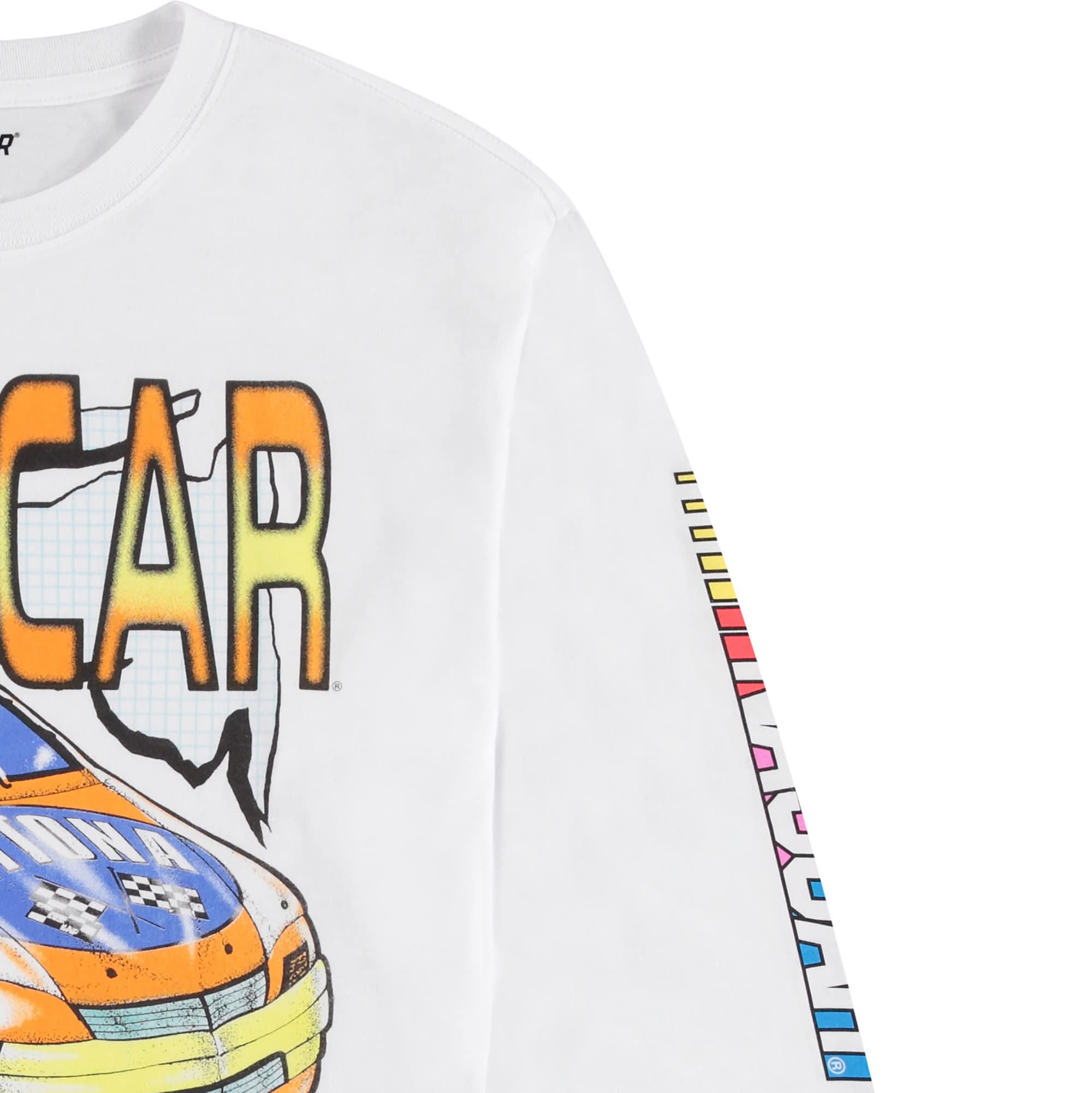 NASCAR Vintage Daytona 500 Shirt Racing Mens Graphic Long Sleeve T-Shirt (White, Small)