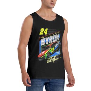 william byron 24 men sleeveless garment sport t-shirt athletic undershirt tank top shirt quick dry men's tee black