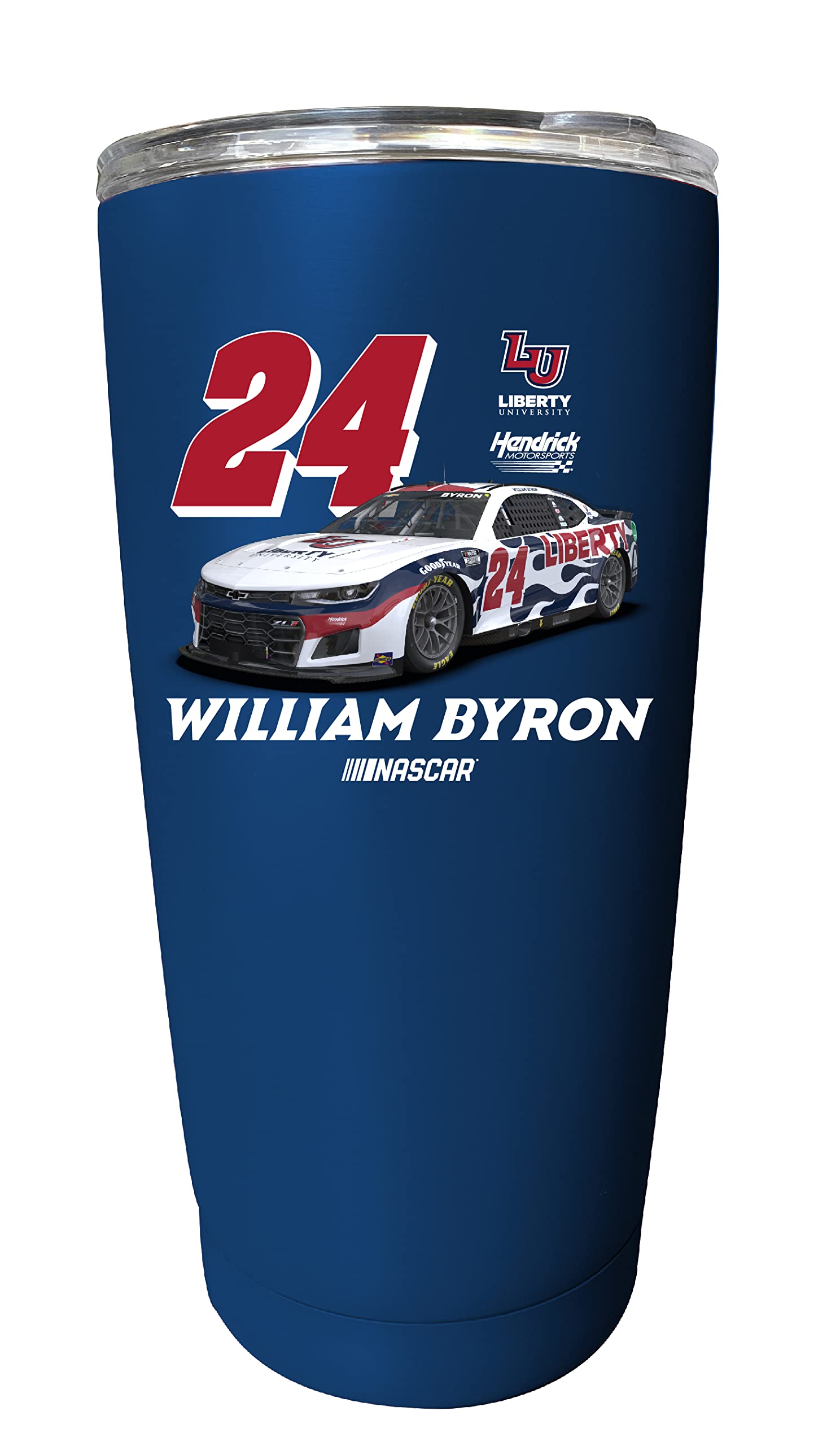 R and R Imports William Byron Liberty University 16 oz Stainless Steel Tumbler (Red & Navy) (Navy)