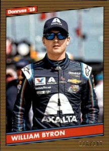 2019 donruss racing gold #128 william byron s299 axalta/hendrick motorsports/chevrolet retro 1986 official panini nascar trading card