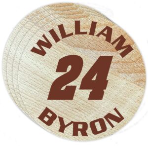 nascar #24 william byron wood coaster engraved 4-pack