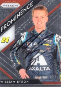 william byron autographed trading card (nascar, auto racing, sc) 2019 panini prizm prominence #66 - autographed nascar cards