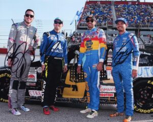 4x autographed chase elliott/kyle larson/william byron/alex bowman 2021 hendrick motorsports darlington throwback race signed 8x10 inch picture nascar glossy photo with coa