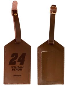 nascar #24 william byron leather luggage tag engraved